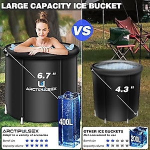 Ice Bath Tub for Athletes, 105 Gallons(400L) Portable Ice Baths Pod with Lid, Arctic Pod Cold Therapy Tub for Recovery, Anti-Leak Ice Cabin for Adults, 34'' x 30''