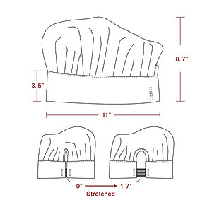 yotache Chef Apron Set, Chef Hat and Kitchen Apron Adult Adjustable White Apron Baker Costume for Men and Women, 1 Set (33" L x 26" W)