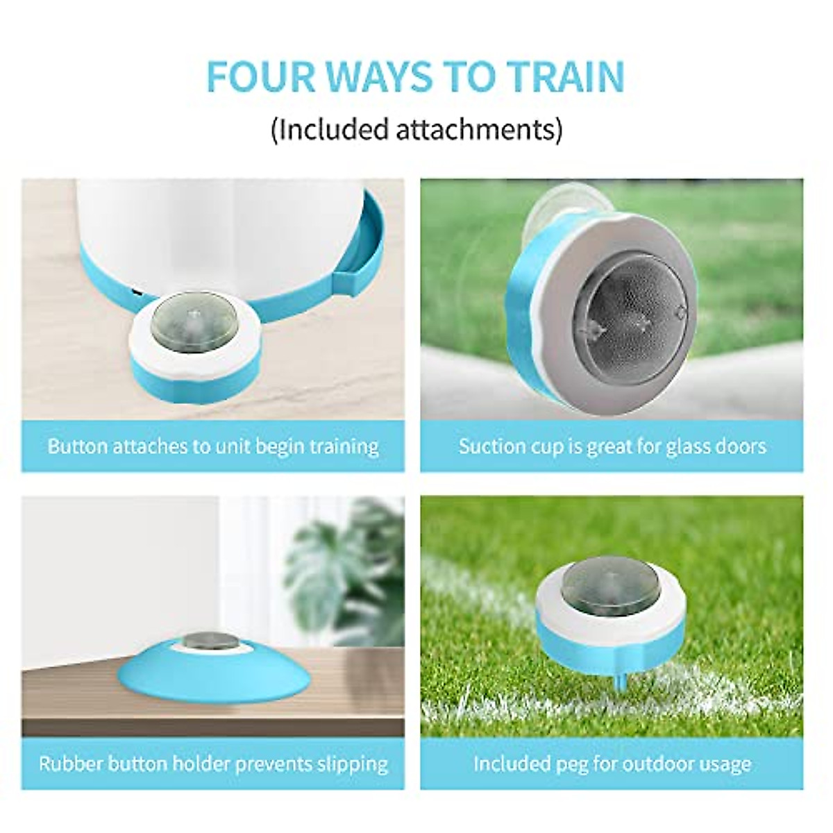 PETGEEK Automatic Dog Treat Dispenser, Dog Puzzle Memory Training Activity Toy- IQ Training Automatic Dog Cat Feeder Toy, Remote Dog Button Treat Dispenser for Dogs (Blue)