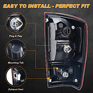 Nakuuly Tail Light Rear Lamp Compatible With 2016-2022 Toyota Tacoma Left Driver Side Taillight Brake Signal Assembly with Bulb # ‎81560-04170