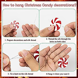 60Pcs Candy Canes Christmas Tree Decorations-Plastic Peppermint Candy Cane Ornaments for Christmas Tree Decor Candy Lollipop Craft Christmas Party Supplies