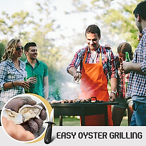 Minatee 30 Pcs Oyster Shucking Knife Stainless Steel Oyster Shucker Oyster Opener with Non Slip Handle for Clam Crab Kitchen Shrimp Shellfish Seafood Tools, 5.79 Inch (Black)