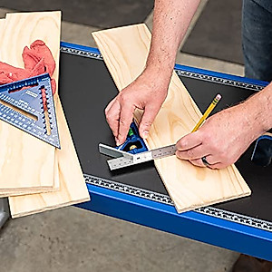 WORKPRO Aluminum Alloy Carpenter Square and Zinc-Alloy Square Ruler Set - 7 in. Rafter Layout Tool and 12 in. Combination Square Combo