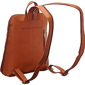 Le Donne Leather Women’s Tech-Friendly Backpack – Premium Full-Grain Colombian Vaquetta Leather Backpack, 11” x 12” x 4” (Cafe)