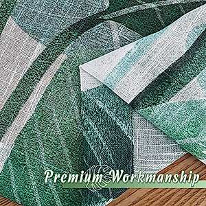 KGORGE Crossweave Sheer Curtains - Tropical Leaves Window Curtains for Bedroom Natural Pattern on White Sheer Backdrops for Dining Room Bathroom Sliding Door, W 50 x L 95 inch, 2 Pcs