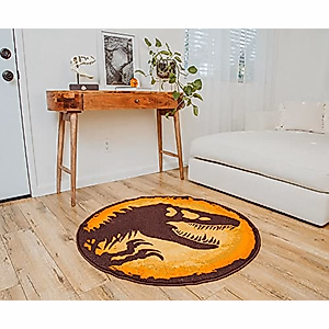 Ukonic Jurassic World Logo 39-Inch Round Area Rug