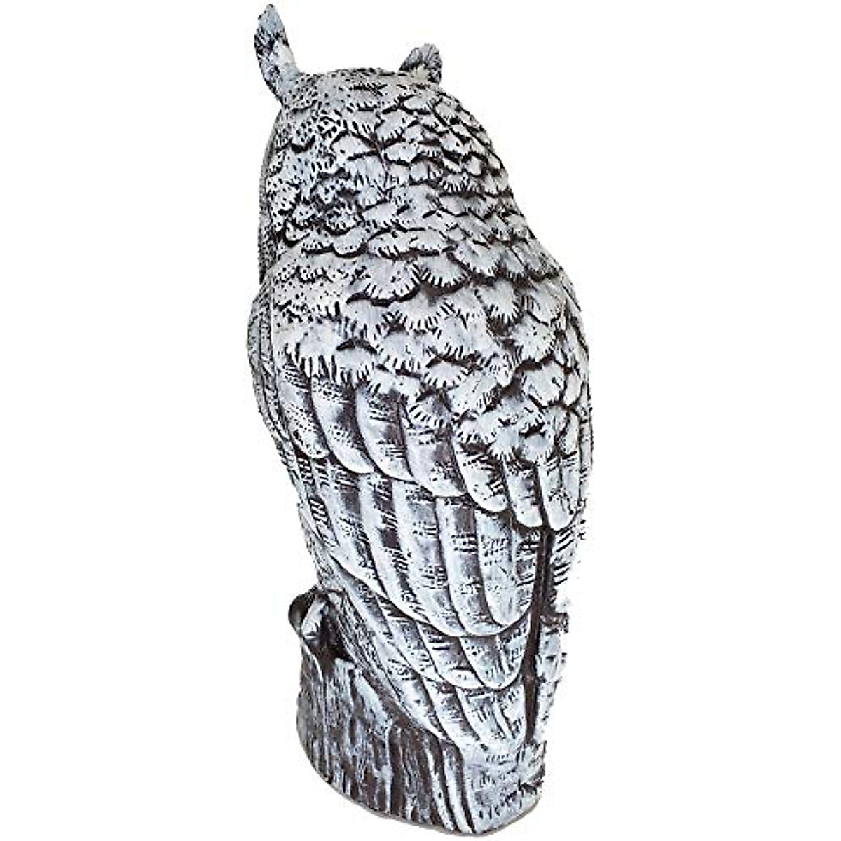 Dalen Fake Owl Decoy to Scare Birds Away from Gardens, Rooftops, and Patios - Scarecrow Provides Chemical-Free Pest Control - Safe and Humane, 16" Great Horned Owl - Snow White