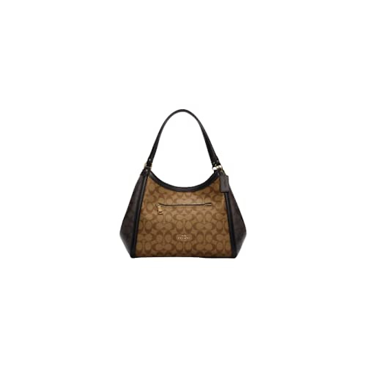 COACH C6831 Signature Blocked Kristy Shoulder Tote Hobo Bag Khaki Brown Multi