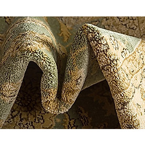 Unique Loom Edinburgh Collection Classic Oriental Traditional French Floral Country Inspired Design Area Rug, 5' 1" x 8' Rectangle, Light Green/Cream