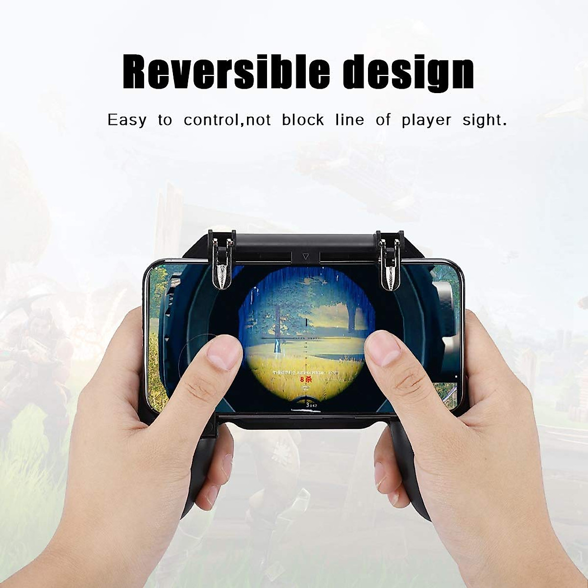 Bewinner Phone Gamepad, PC + Metal/Ergonomic Design//Mobile Control Console Gamepad for Smart Phones for phone Android for Pubg - Can Be Stretched Up and Down