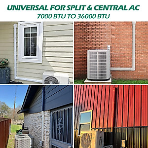 TAKTOPEAK 4" 11.5 Ft Mini Split Line Set Cover, Line Cover Set for Mini Split Air Conditioner and Central AC