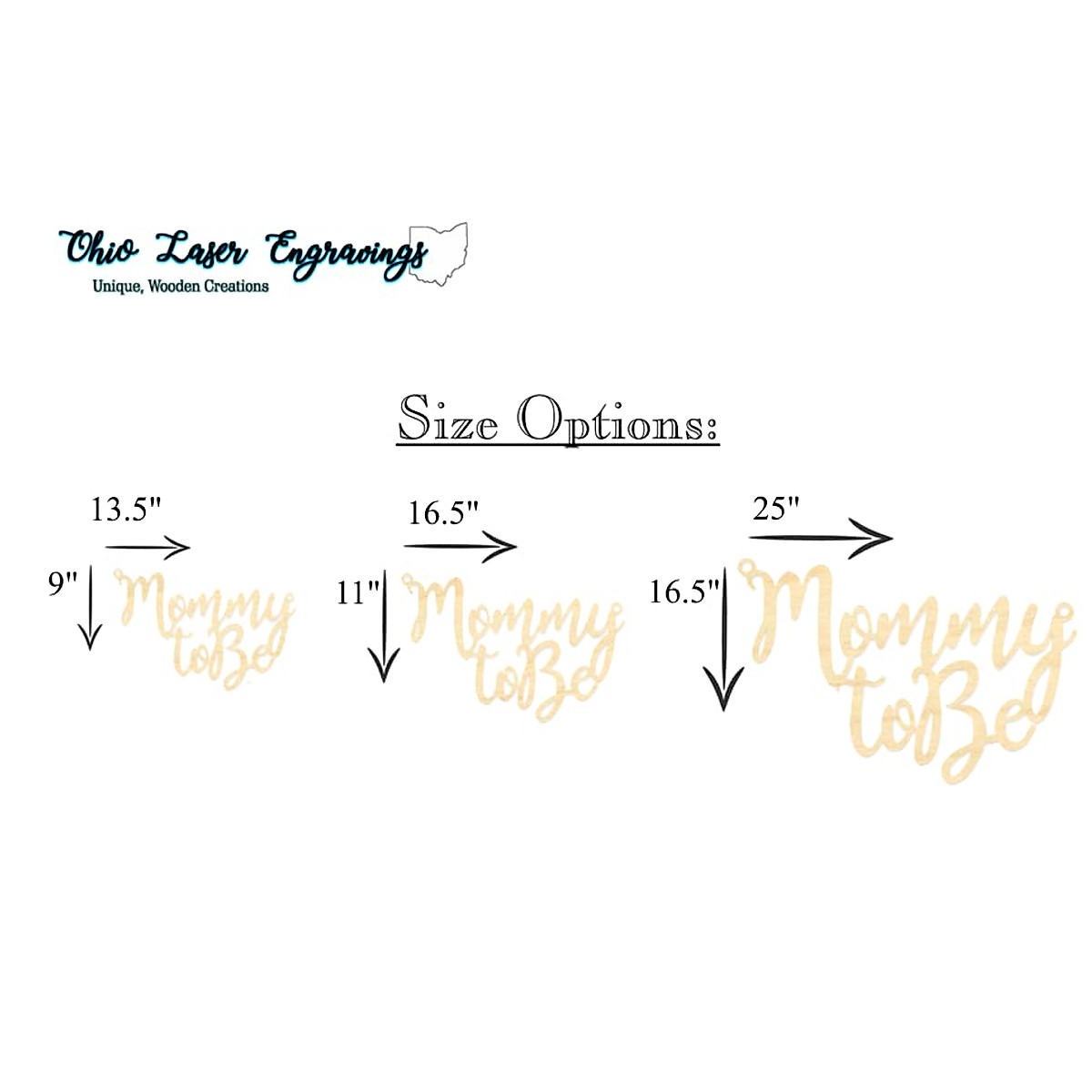 Mommy To Be Laser Cut Wording-Wooden Mommy To Be Sign