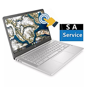 HP 14in Touchscreen Chromebook, Intel Celeron N4000, 4GB RAM, 64GB eMMC, WiFi, Bluetooth, Webcam, Audio by B&O, SA Service, Chrome OS, Brilliant Silver (Renewed)