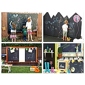 Chalkboard Blackboard Paint - Brush on Wood, Metal, Glass, Wall, Plaster Boards Sign, Frame or Any Surface. Use with Chalk Pen Wet Erase, Non-Toxic - Matte Finish [Black] - (8.5oz Cover 32 sf)