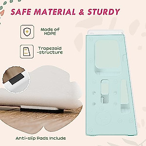 Qaba Toddler Tower with Adjustable Height, Toddler Kitchen Stool Helper with Anti-Slip Mat, Step Stool for Kitchen, Bathroom, White