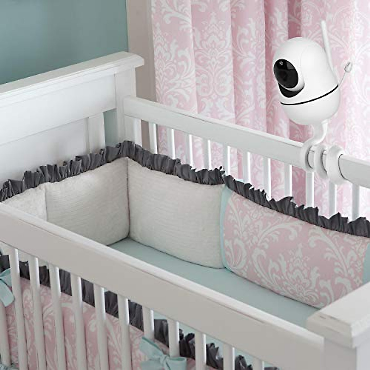 iTODOS Baby Monitor Mount for HelloBaby HB65/HB66/HB248,ANMEATE SM935E Baby Monitor Camera, Versatile Twist Mount Without Tools or Wall Damage --White