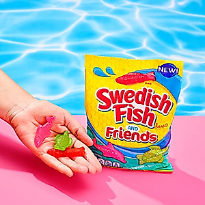 SWEDISH FISH and Friends Soft & Chewy Candy, 12-3.59 oz Bags