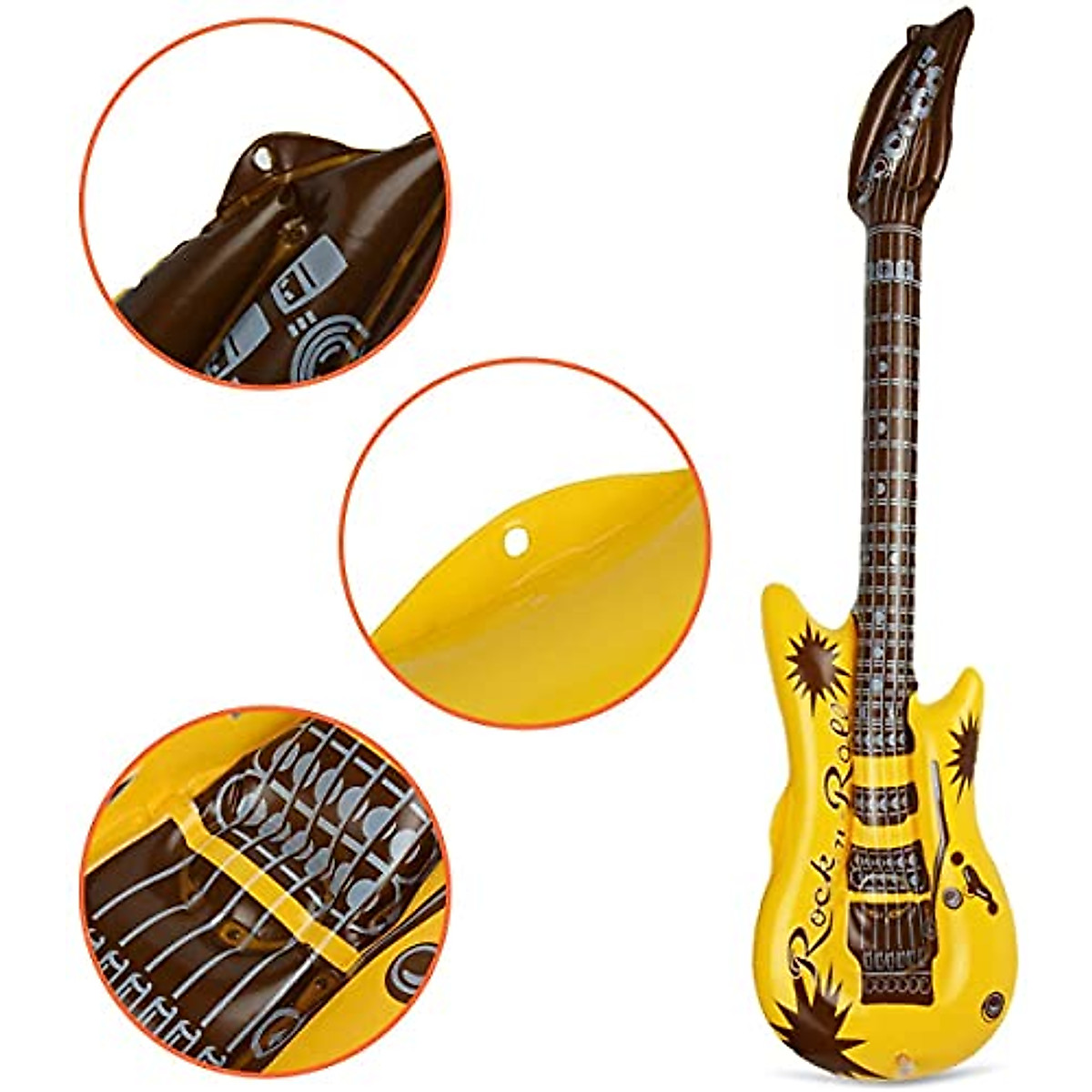 Pulchra Inflatable Instruments Set 22Pcs, Inflatable Guitar for Kids, Fun Musical Instruments Accessories Inflatable Props for Birthday Party Favors Decoration Photo Booth, with Air Pump