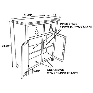 Powell Furniture Calypso Console 2-Drawers/2-Doors