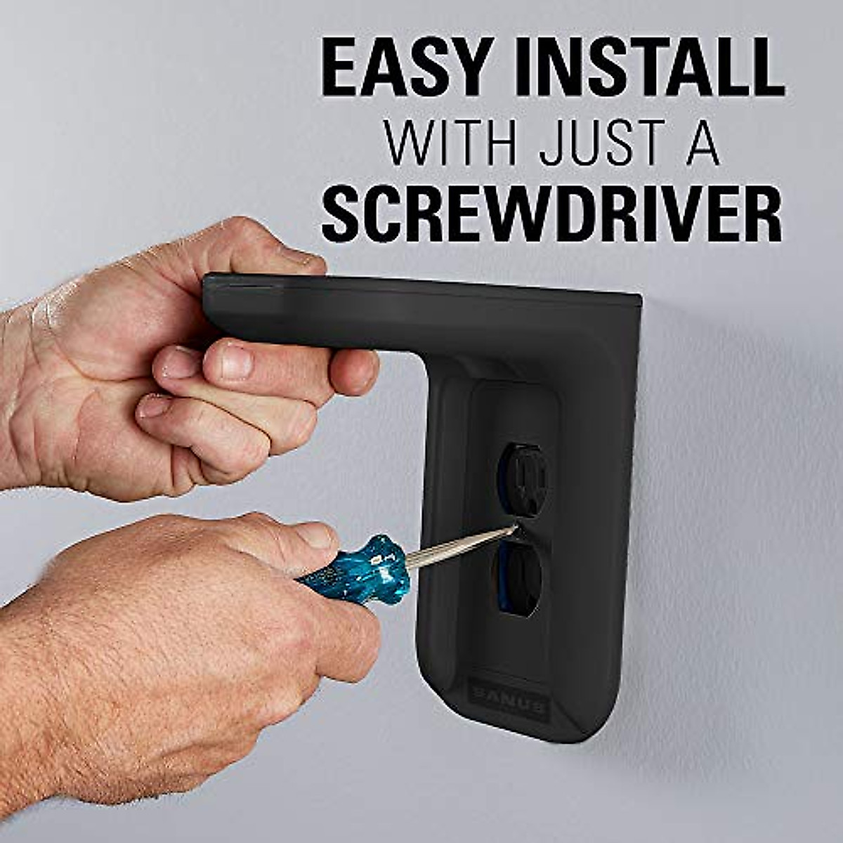 Sanus Outlet Shelf - Holds Any Device Up to 10lbs & Installs in Seconds - Includes Standard & Decora Style Outlet Covers & Integrated Cable Management Channel - Works for Sonos & Smart Home Speakers