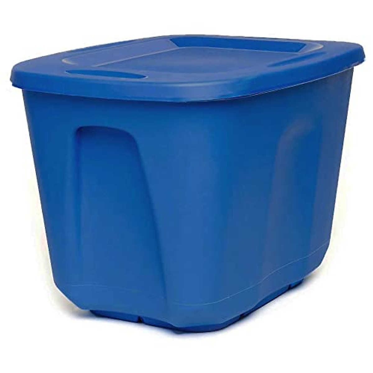 HOMZ 6610DWBLDC.05 Plastic Storage Tote with Lid, 10 Gallon, Blue, Stackable, 5-Pack