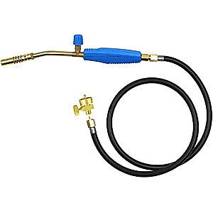 MCAMPAS Disposable Adjustable Pressure Propane Gas Regulator Valve,1LB Tank Connection Needle Valve x 1/4" NPT Male (Tapped M8 Female) Adapter Fitting