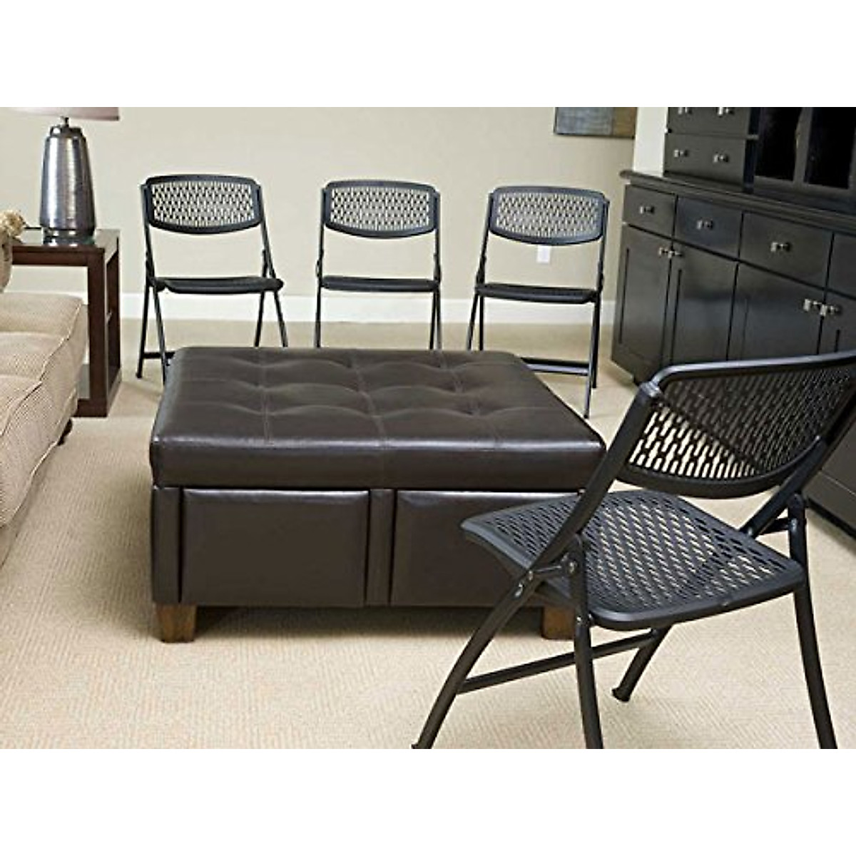 Mity-Lite Flex One Folding Chair, 18-8 Steel, Black, 4-Pack