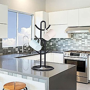 AEKAN Mug Holder,Countertop Mug Tree with Large 6-Mug Holder for Coffee Mugs & Tea Cup Storage Rack