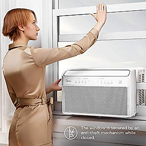 Midea U Inverter Window Air Conditioner 8,000BTU, The First U-Shaped AC with Open Window Flexibility, Robust Installation,Extreme Quiet, 35% Energy Saving, WiFi,Alexa,Remote, Bracket Included (Renewed)
