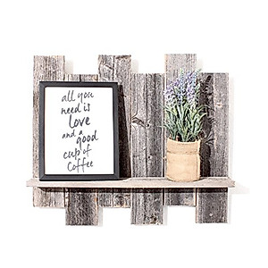 BarnwoodUSA | Farmhouse Staggered Wall Shelf - 100% Up-cycled Reclaimed Wood