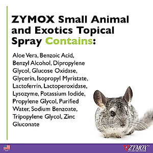 Zymox Small Animal & Exotic Topical Spray, 2 oz. – Supports Healthy Skin for Dog, Cat, Rabbit, Guinea Pig, Ferret, Hamster, Chinchilla, Monkey