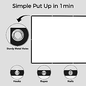 Projector Screen 120 inch, FUDONI Double Sided Outdoor Movie Screen 16:9 Foldable Washable, Portable Projector Screen Outdoor Indoor Projection Screen for Home Theater Camping Party Office