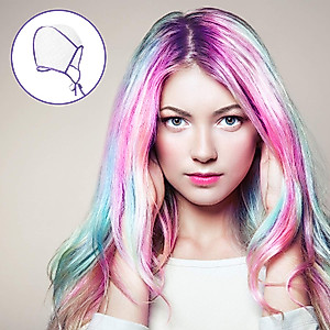 6 Pieces Hair Cap Highlighting Frosting Cap Highlight for Dye Color with Plastic Hooks Hair Coloring Salon Hairdressing Tool Kit Supplies(Purple)