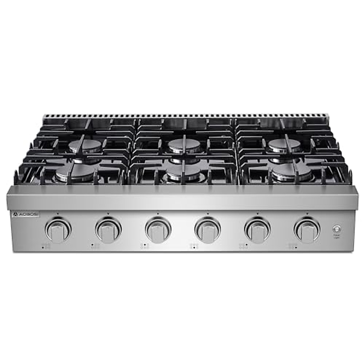 AAOBOSI Gas Cooktop 36 inch Gas Stove Built-in Gas Range Commercial Gas Stove Top, Propane Cooktop NG/LPG Switch, 6 Cast Iron Stove Top Covers for Gas Burners with 6 Burners for Cooking, Gas Grilling