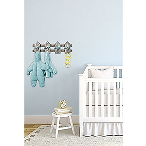 MCS 45889 Birds on a Fence Wall Hooks in Turquoise, 24 inches