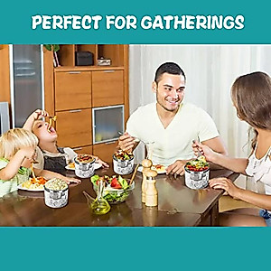 INNOVATIVE LIFE Ice Chilled Dip Bowl 2Pack, 25oz Stainless Steel Serving Bowl with Acrylic Base, Iced Salad Bowl for Fruit, Sauces, Dressing