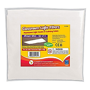 Educational Insights The Original Fluorescent Light Filters in Whisper White 4-Pack, Reduce Glare & Flicker, Easy Setup for Office, Hospitals, Home & Classrooms
