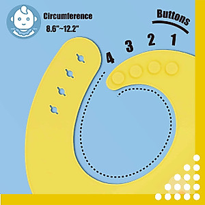 myHomeBody Waterproof Baby Bibs, Baby Bib Catcher, Baby Bib with Food Catcher, Baby Bibs Reusable, Cute Baby Bibs Silicone, Yellow Rabbit, 1pc