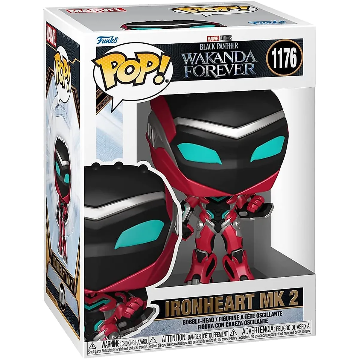 POP Marvel: Black Panther: Wakanda Forever - Ironheart MK 2 Funko Vinyl Figure (Bundled with Compatible Box Protector Case), Multicolored, 3.75 inches