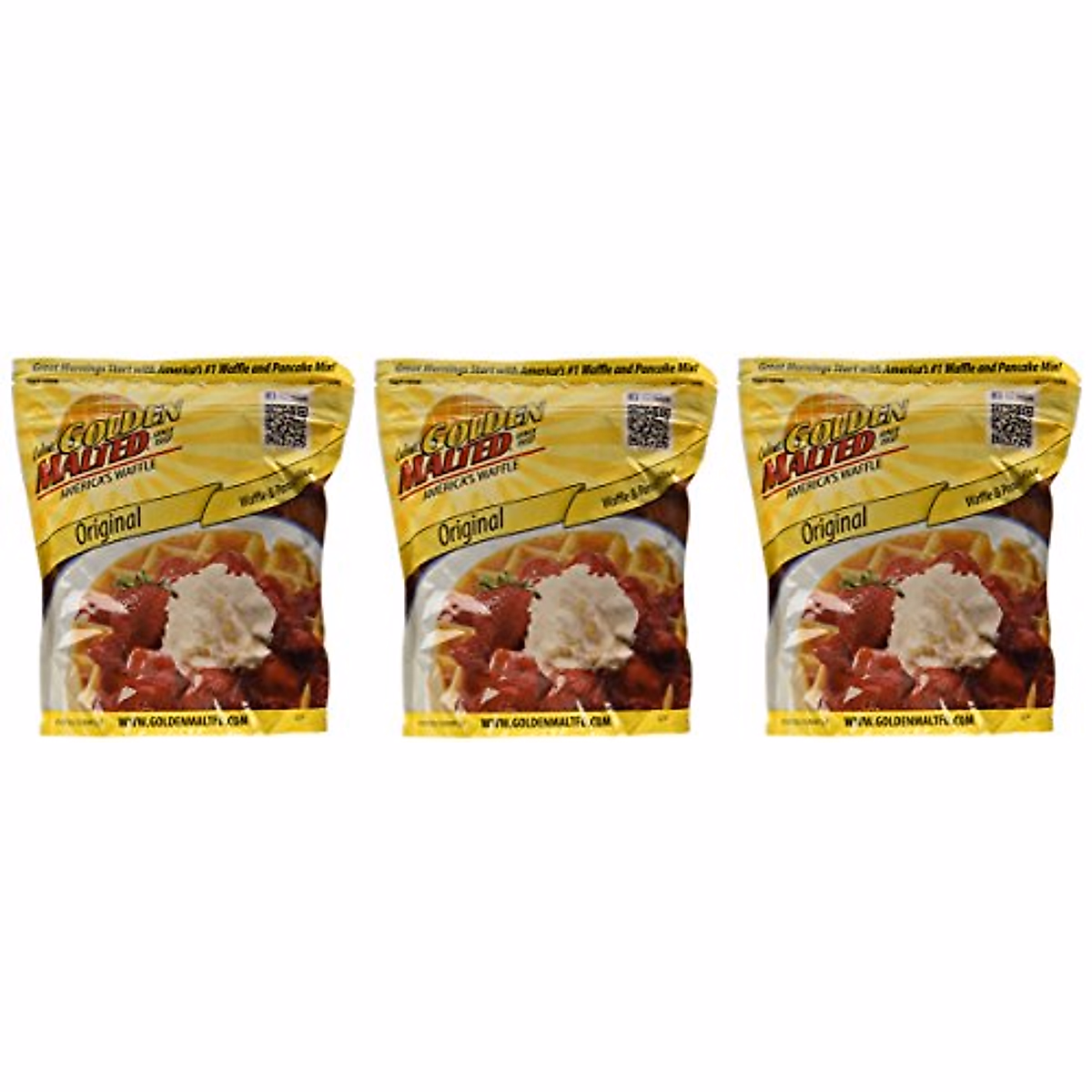 Carbon's Golden Malted Original Waffle and Pancake Flour, 32 Ounce (Pack of 3)