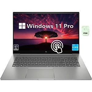 HP Envy 17.3 Inch FHD Touchscreen Business Laptop, 13th Gen Intel i7-13700H, 64GB RAM, 2TB SSD, Windows 11 Pro, Backlit Keyboard, 10 Number Key, Gray, PCM