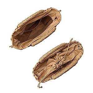 Youjaree Womens Small Straw Crossbody Handbag Handmade Woven Shoulder Bag Purse for Summer (Brown)