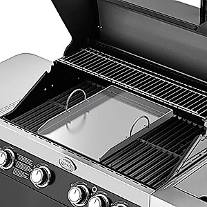Stanbroil Stainless Steel Griddle Pan with Holder Replacement for Weber 7599, Weber Genesis II 300 Series Grills