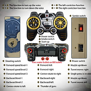 TIMWIENR RC Tanks That Shoot BBS, 1/18 Remote Control Tank with Metal Track, Spray Mists, 45MINS Playing Time, 3D Stereo RC Army Military Vehicle Toys for Adults & Kids (M1A2)