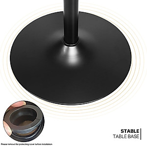 MoNiBloom Round Cocktail Bar Table with Metal Base, 23.5" Rotatable Tall Bistro Pub Table with Adjustable Height Brown Marble Texture Top Counter Bar for Kitchen Dining Room Living Room (Brown Rock)