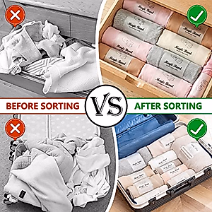 Closet Organizers Storage Belt Self-adhesive Durable PVC Clothes Stacking Organizer Strap for Folded Household Shirt T-shirts Pants Towels Bed Sheets Storage Roll Band Fold Up Organize (9)
