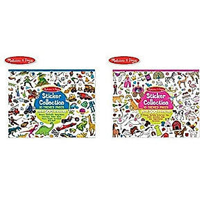 Melissa & Doug Sticker Collection Book, Arts & Crafts, Dinosaurs, Vehicles, Space, and MoreAND Sticker Collection Book; Arts & Crafts; Princesses, Tea Party, Animals, & More