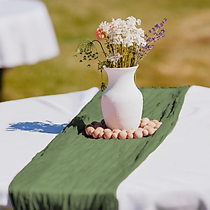 NOSTHEART Sage Green Cheesecloth Table Runner 10Ft Boho Table Runner Gauze Cheese Cloth Table Runner Rustic Sheer Table Runner for Party Wedding Bridal Baby Shower Birthday Table Decoration