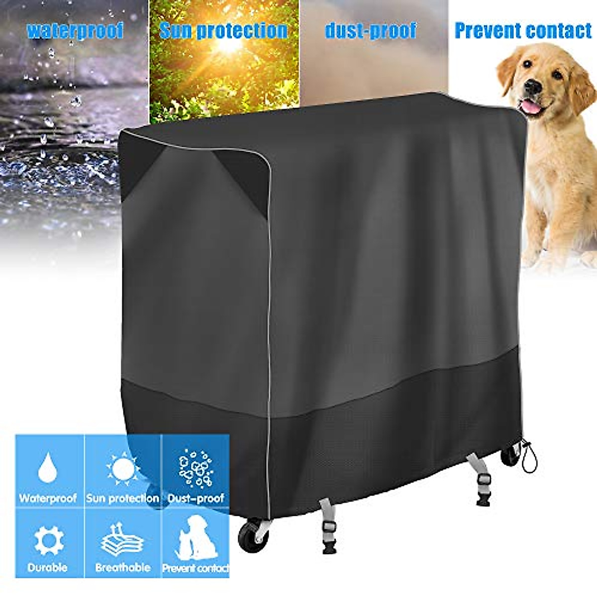 MBOOM Patio Cooler Trolley Cover,Rolling Cooler Cart Cover Fits Most Patio Ice Chest Party Cooler,Waterproof, Dustproof and Sunscreen（34L x 19W x 31H in）