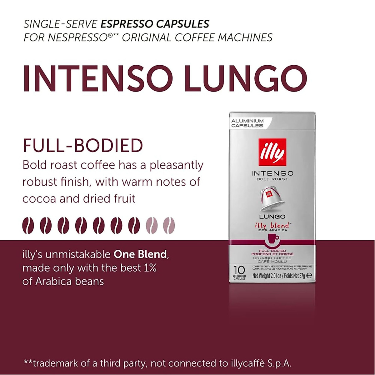 40 Count for Illy Lungo Intenso Capsules Compatible with Nespresso Original Line Machines